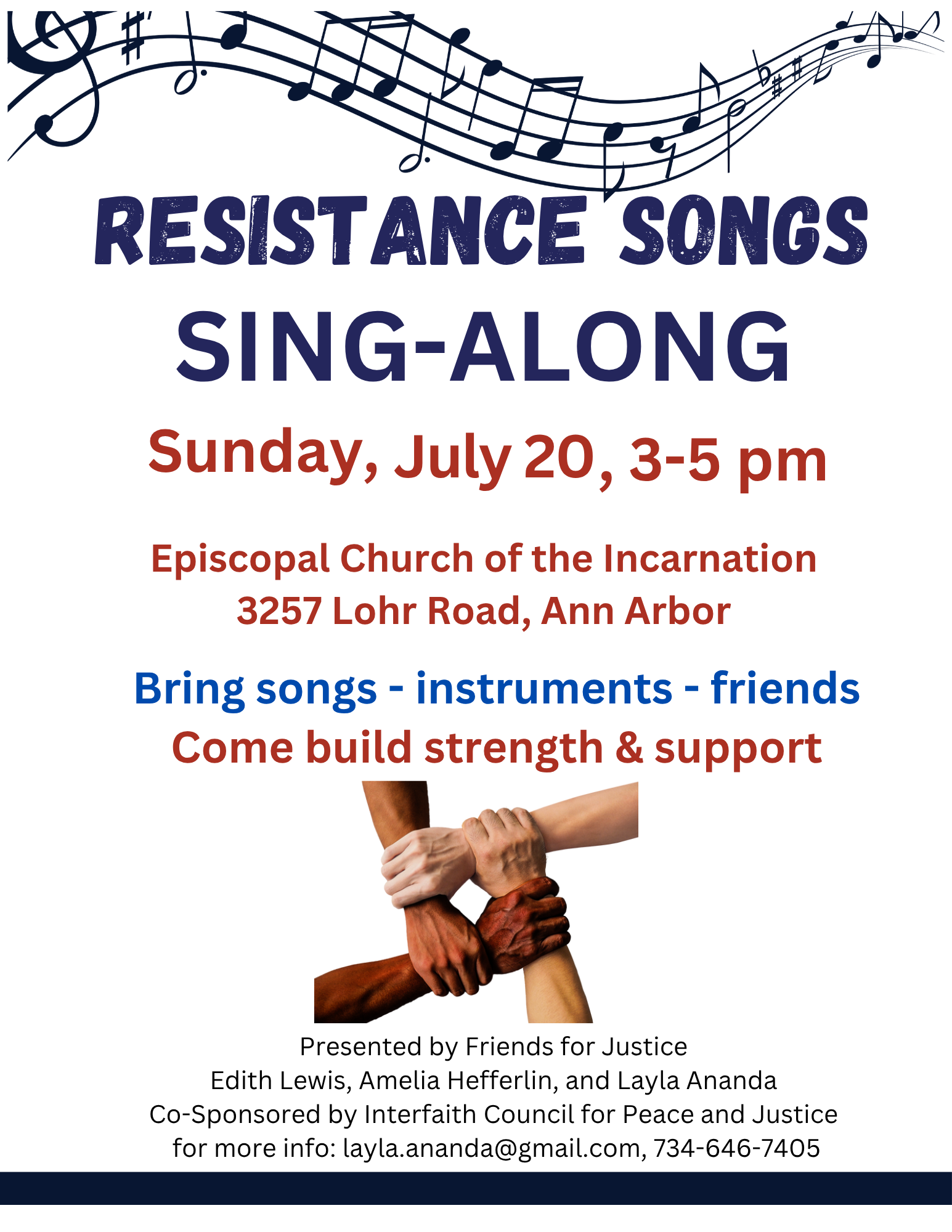 Resistance Songs Sing-Along – Interfaith Council for Peace & Justice
